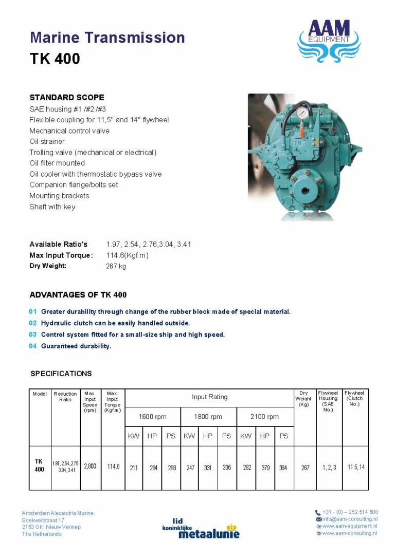 AAM Equipment | 247 kW – 411 kW