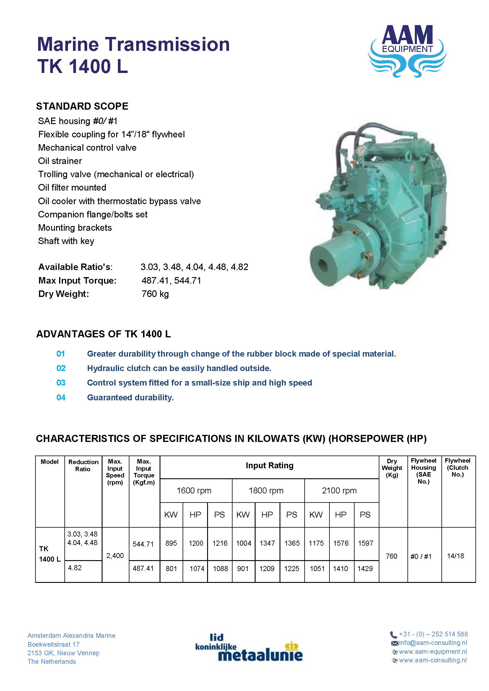 AAM Equipment | 397 kW – 1050 kW
