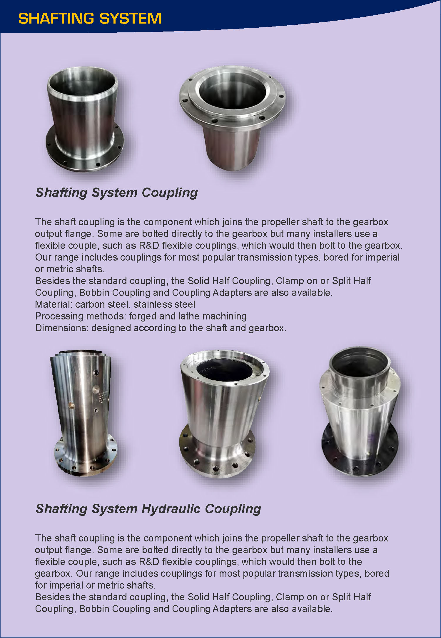 AAM Equipment | AAM Marine Shafts